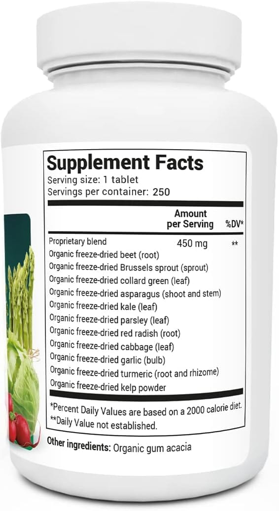 Dr. Berg's Greens Superfood Cruciferous Vegetable Tablets - Vegetable ...